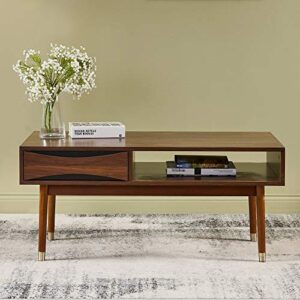 Versanora Dawson Coffee Table | Living Room, 39.62" x 21.62" x 17.75", Walnut