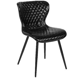 flash furniture bristol contemporary upholstered chair in black vinyl