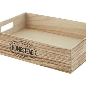 Premier Housewares Rustic Homestead Crate, Natural, Paulownia Wood, Plywood