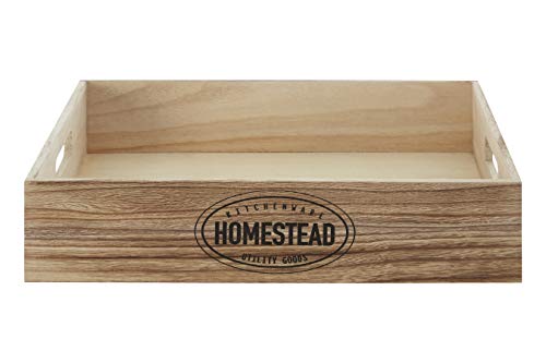 Premier Housewares Rustic Homestead Crate, Natural, Paulownia Wood, Plywood