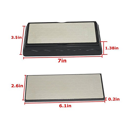 Double-sided Diamond Sharpening Stone,YCAMMIN Knife Sharpener Stone diamond sharpener Honeycomb Surface Plate with Non-slip Base for Scissors Knives Outdoor Kitchen Sharpen Tools (400/1000 Grit)