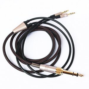 new neomusicia replacement cable compatible with hifiman he4xx, he-400i (the latest version with both 3.5mm plug) headphones 3.5mm / 6.35mm to dual 3.5mm jack male cord 3meters/9.9ft