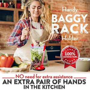 Hestier Baggy Rack For Ziplock Bag Holder Stand Adjustable/Hands Free Clip Food Storage Bag Holder For Ziplock Bag Stands / 3 Pack/3pcs