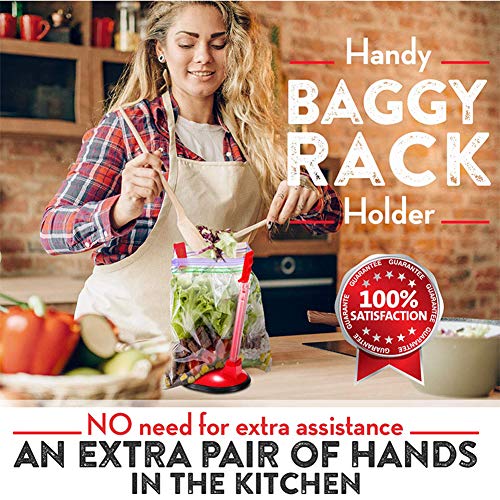 Hestier Baggy Rack For Ziplock Bag Holder Stand Adjustable/Hands Free Clip Food Storage Bag Holder For Ziplock Bag Stands / 3 Pack/3pcs