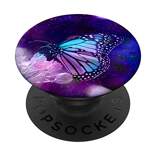 Butterfly Animal Dark Purple Galaxy Wings Nature Design PopSockets PopGrip: Swappable Grip for Phones & Tablets