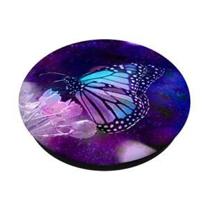 Butterfly Animal Dark Purple Galaxy Wings Nature Design PopSockets PopGrip: Swappable Grip for Phones & Tablets