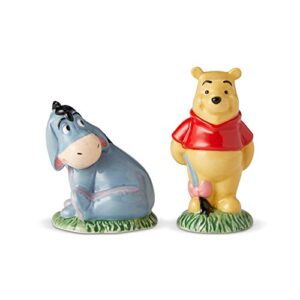 enesco disney ceramics winnie the pooh and eeyore salt and pepper shakers, 3.6 inch, multicolor