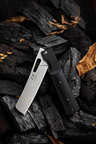 Miki Sharp 440A Stainless Steel Blade Japanese Kitchen Chef Folding Pocket Knife for Outdoor Camping Cooking (Chef Blade)