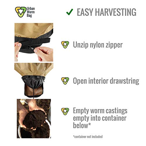 Urban Worm Bag Worm Composting Bin Version 2 (No Frame) - Create and Harvest Worm Castings Quickly with a Breathable Vermicomposting Worm Farm