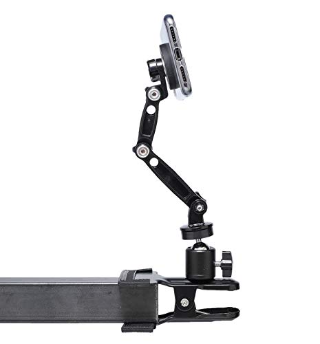 Livestream® Smartphone Ball Head Clamp Mount with Magnetic Mounting System and Extension Kit; Attach to Desk or Table. Easily Adjust Height of Device for Videos, Reading, or Live Streaming.