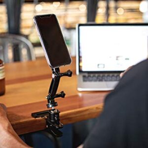 Livestream® Smartphone Ball Head Clamp Mount with Magnetic Mounting System and Extension Kit; Attach to Desk or Table. Easily Adjust Height of Device for Videos, Reading, or Live Streaming.