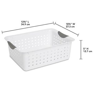 Sterilite 16248006 Medium Ultra Plastic Storage Organizer Basket White (42 Pack)