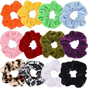 12 pcs hair scrunchies velvet elastic hair bands scrunchy hair ties ropes scrunchie for women or girls hair accessories