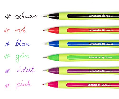 Schneider Xpress Fineliner Pens 0.8mm Assorted Colors - Pack 6