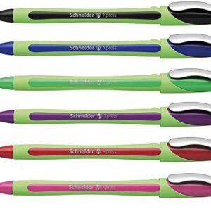 Schneider Xpress Fineliner Pens 0.8mm Assorted Colors - Pack 6