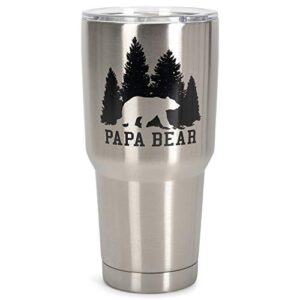 papa bear 30 oz stainless steel travel mug with lid