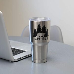 Papa Bear 30 Oz Stainless Steel Travel Mug with Lid