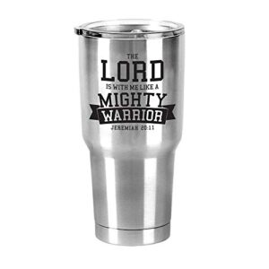 elanze designs mighty warrior 30 oz stainless steel travel mug with lid