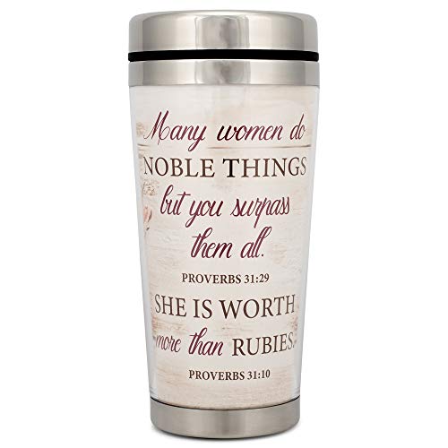 Many Women Worth More 16 Oz Stainless Steel Travel Mug with Lid