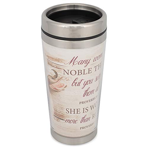 Many Women Worth More 16 Oz Stainless Steel Travel Mug with Lid