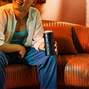 BrüMate Hopsulator Slim Can Cooler Insulated for 12oz Slim Cans | Skinny Can Coozie Insulated Stainless Steel Drink Holder for Hard Seltzer, Beer, Soda, and Energy Drinks (Matte Black)