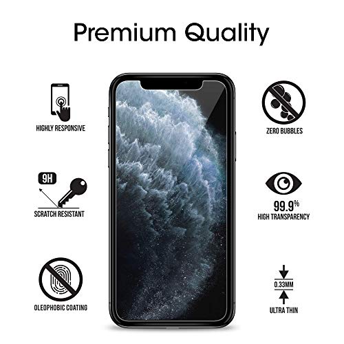 amFilm (3 Pack) Glass Screen Protector for iPhone 11 Pro Max/iPhone XS Max (6.5" Display) With Easy Installation Tray