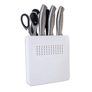 vpang plastic kitchen knife storage block wall mounted knife holder storage rack shelf 4 slot