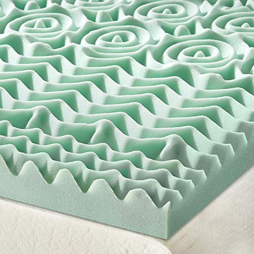 Mellow 1.5 Inch 5-Zone Memory Foam Mattress Topper, Calming Aloe Infusion, Twin XL