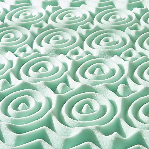 Mellow 1.5 Inch 5-Zone Memory Foam Mattress Topper, Calming Aloe Infusion, Twin