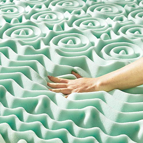 Mellow 1.5 Inch 5-Zone Memory Foam Mattress Topper, Calming Aloe Infusion, Twin