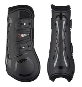 lemieux impact responsive horse tendon boots - protective gear and training equipment - equine boots, wraps & accessories - tendon protection and support (black/medium)