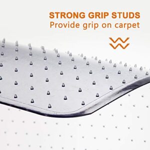 Office Chair Mats for Carpeted Floors, Studded Desk Floor Mat, Clear Heavy Duty for Low and Medium Pile, Beveled Edge with Lip Large 36" X 48" Shipped Flat by Mastermat