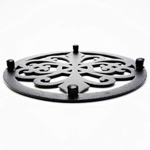 Sungmor Heavy Duty Cast Iron Round Metal Trivet,Rustproof Black Racks Stands Holders for Hot Pans or Teapot,Kitchen or Dinning Table Decorations