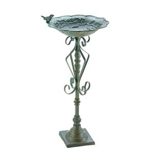 songbird valley speckled green birdbath 13.75x13.75x26.75