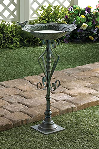 Songbird Valley Speckled Green Birdbath 13.75x13.75x26.75