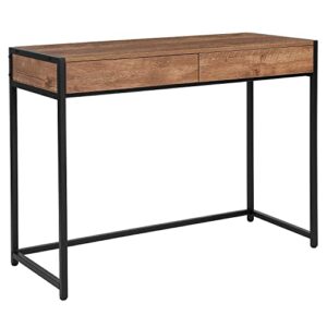 flash furniture nan-jn-28102d-gg rustic wood grain finish cumberland collection computer desk, one size