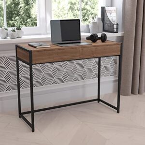 Flash Furniture NAN-JN-28102D-GG Rustic Wood Grain Finish Cumberland Collection Computer Desk, One Size