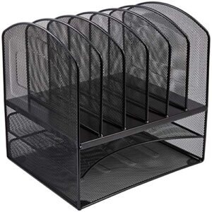 amazon basics mesh six slot file storage office organizer with double tray