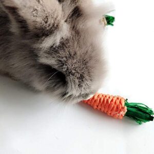 Hamiledyi Pet Rabbit Toy Tree Bunny Fun Chew Toy Rattan Grass Scratcher Climbing Tree Play Carrot Toy for Small Animal