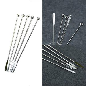 20 pcs Stainless Steel Coffee Beverage Stir Sticks Cocktail Stirrers Drink Swizzle Stick 7.4" Swizzle Stick Picks Tools