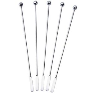 20 pcs Stainless Steel Coffee Beverage Stir Sticks Cocktail Stirrers Drink Swizzle Stick 7.4" Swizzle Stick Picks Tools