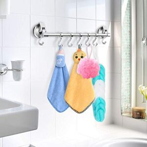 iRomic Suction Cup Hook Rack Bar Rail Hanger Shower Utensil Hook Hooks Organizer for Kitchen Utensils and Bathroom Accessories Towel,Wreath, Loofah,Bathrobe.