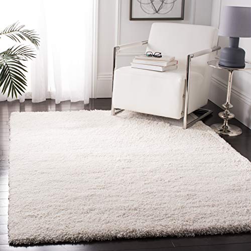 SAFAVIEH Royal Shag Collection Area Rug - 8' x 10', Cream, 2-inch Thick Ideal for High Traffic Areas in Living Room, Bedroom (RYG115A)