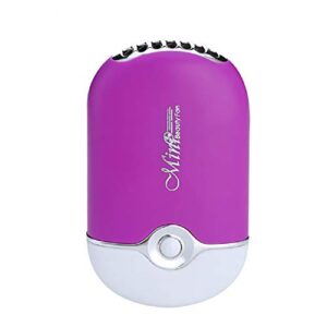 yimart portable rechargeable electric bladeless usb mini air conditioning refrigeration blower dryer fan for eyelash extension (purple)