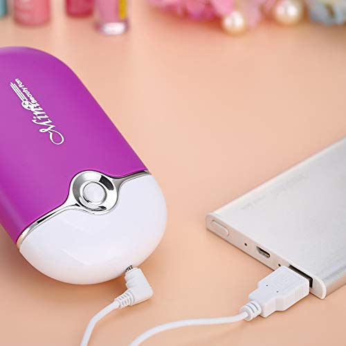 YIMART Portable Rechargeable Electric Bladeless USB Mini Air Conditioning Refrigeration Blower Dryer Fan For Eyelash Extension (Purple)