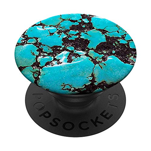 Turquoise Marble Stone Slab Print Southern Glam Phone Grip PopSockets PopGrip: Swappable Grip for Phones & Tablets