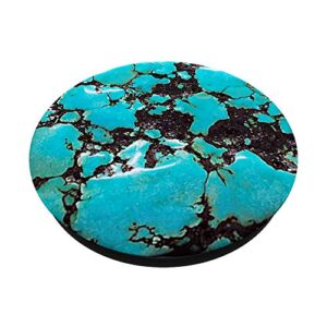 Turquoise Marble Stone Slab Print Southern Glam Phone Grip PopSockets PopGrip: Swappable Grip for Phones & Tablets