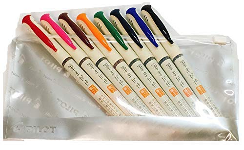 Pilot Fude Brush Pen,Set. with Original Case (８ colors)