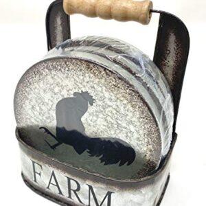 Galvanized Metal Farm Animal Coaster Set