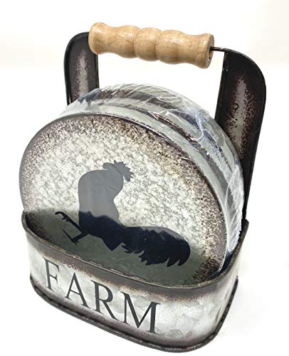 Galvanized Metal Farm Animal Coaster Set